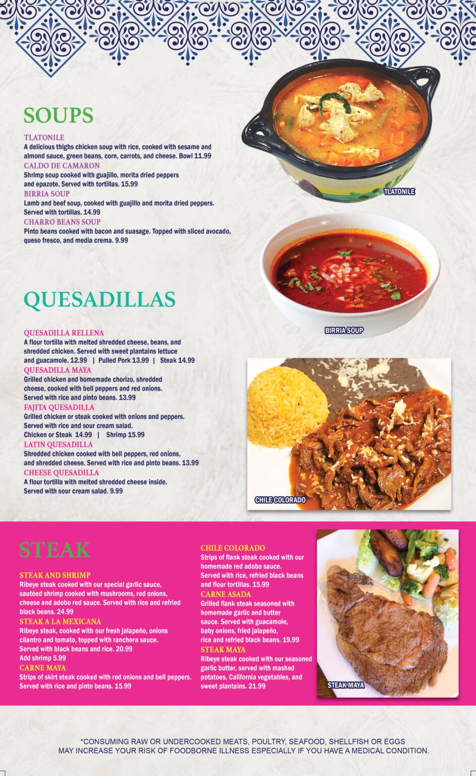 Menu – Las Margaritas Mexican Cuisine