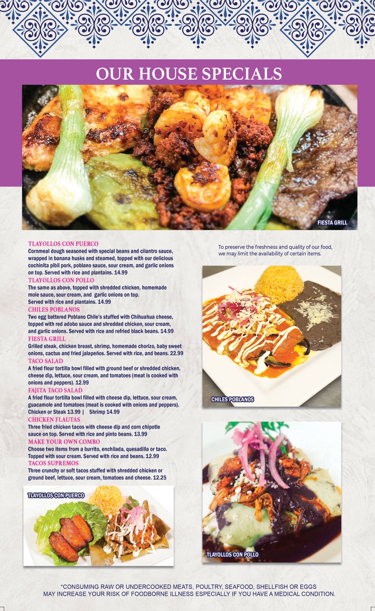 Menu – Las Margaritas Mexican Cuisine